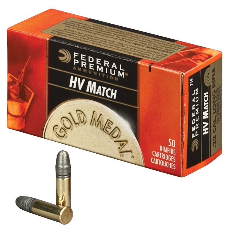 Federal Premium HV Match Gold-Medal .22 Cal Long Rifle 40 Gr. 1200 FPS ...